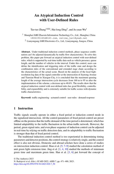 Pdf An Atypical Induction Control With User Defined Rules