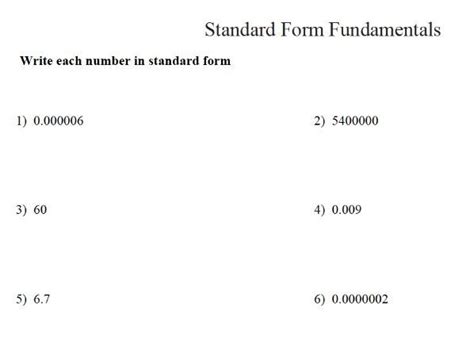 Gcse Maths Revision Standard Form Fundamentals Teaching Resources