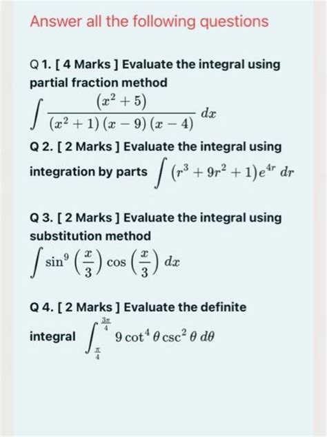 Solved Answer All The Following Questions Q 1 [ 4 Marks ]
