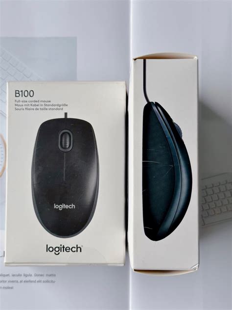 BNIB Logitech B100 USB Optical Wired Mouse Computers Tech Parts Accessories Mouse