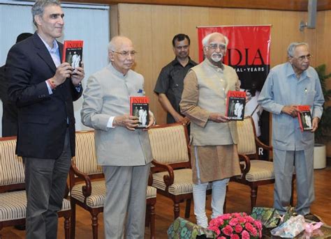 The Vice President Shri Mohd Hamid Ansari Releasing A Book Entitled India The Crucial