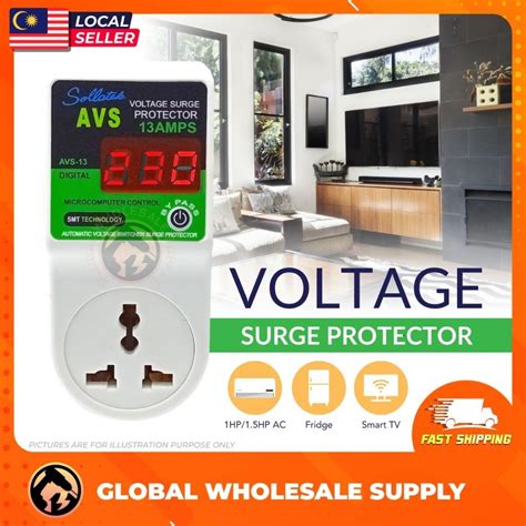 Avs 13a Digital Plug In Automatic Voltage Surge Protector Universal