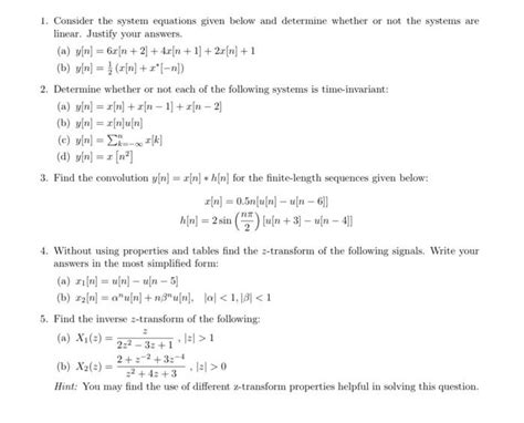 Solved Consider The System Equations Given Below And Chegg