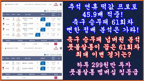 2부 축구 토토 승무패 61회차 Epl 프리미어리그 라리가 현미경분석 2부 최종픽축구 승무패 분석축구 승무패 프로토