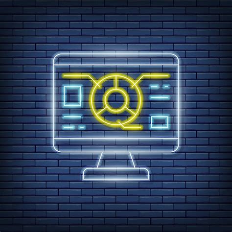 Premium Vector Vector Graph Diagram Programming Seo Neon Sign Vector Illustration In Neon Style