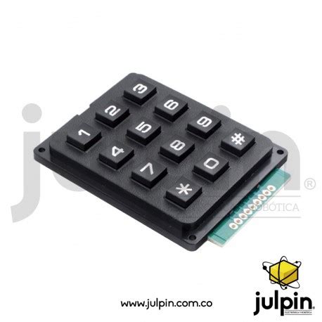 Teclado 3x4 con teclas plásticas