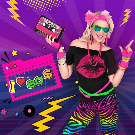 80s Costume For Women80s Off Shoulder T Shirt Uk Ubuy