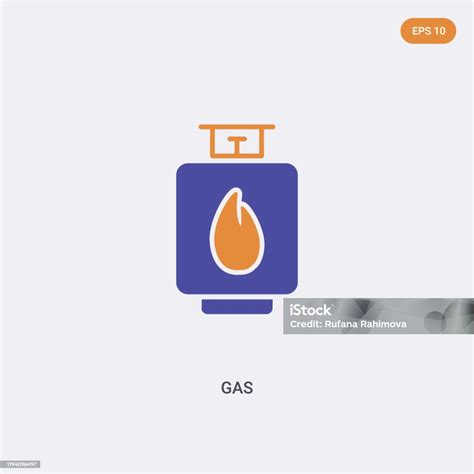 2 컬러 가스 개념 벡터 아이콘입니다 파란색과 주황색으로 디자인 된 격리 된 두 가지 색상 가스 벡터 기호 기호는 웹 모바일 및 로고에 사용할 수 있습니다 Eps 10 0