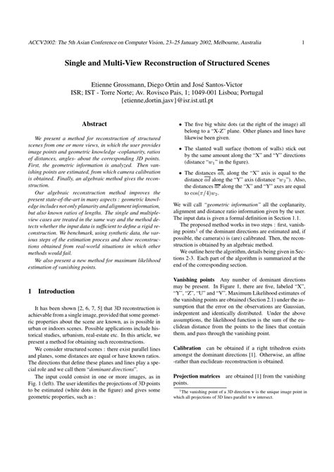 Pdf Single And Multi View Reconstruction Of Structured Scenes