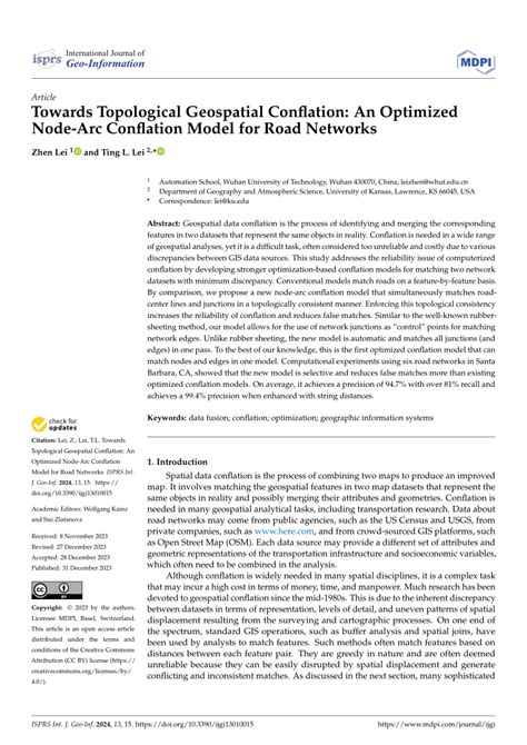 pdf towards topological geospatial conflation an optimized node arc