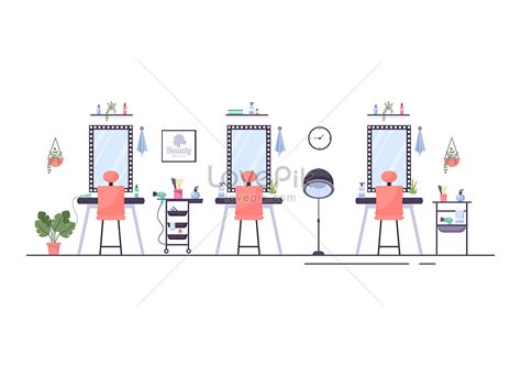 미용실 평면 디자인 일러스트 레이 션 일러스트 무료 다운로드 Lovepik