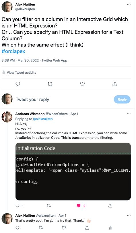 Notes On Oracle Interactive Grid Filter On Column That Shows An Icon