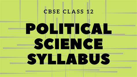 Latest CBSE Class Political Science Syllabus