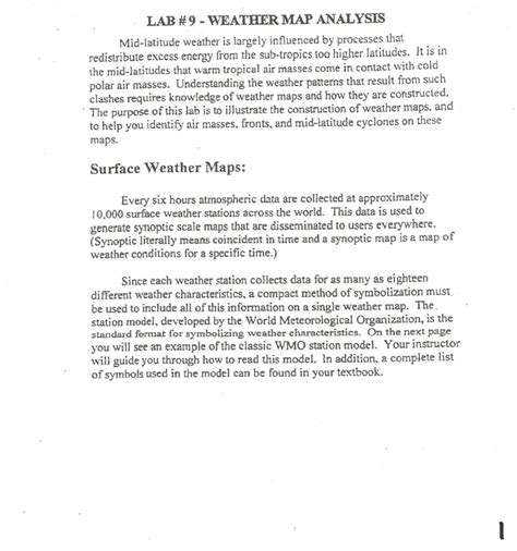 Solved LAB 9 WEATHER MAP ANALYSIS Mid Latitude Weather Is Largely 1 Answer Transtutors