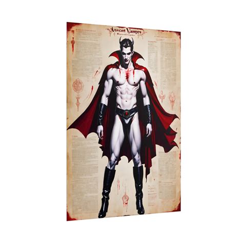 Vampire Vintage Art Vampire Blueprint Gay Vampire Art Vintage Gothic Blueprint Vampire