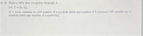 solved build a dfa that recognizes language a let Σ {a b}