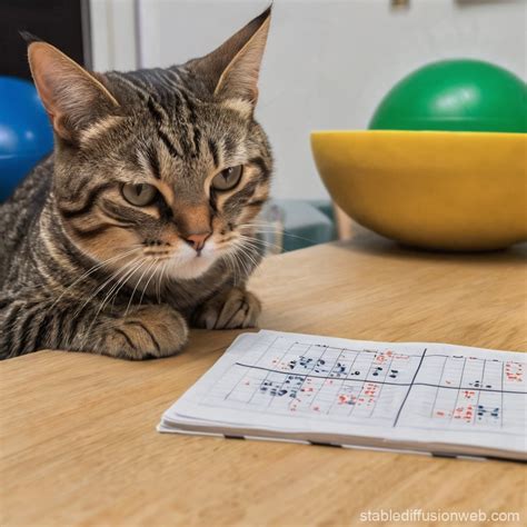 Cat Solving Math Problems Stable Diffusion Online