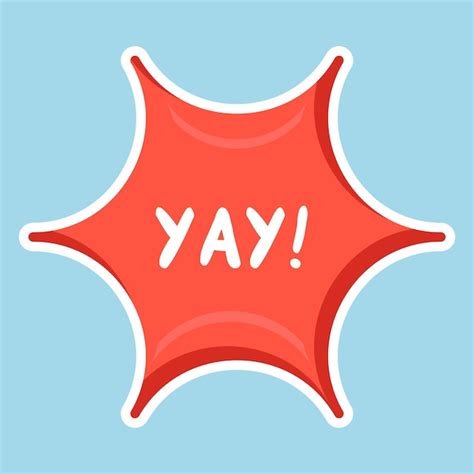 Premium Vector Yay Messages Sticker Design Lettering Sticker