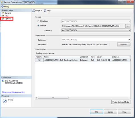 Restoring A Database KNOWLEDGE BASE