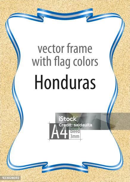 프레임과 온두라스 국기 인증서 및 학위에 대 한 서식 파일 요소 색상의 리본 테두리 벡터와 피 3 M M 공란에 대한 스톡 벡터 아트 및 기타 이미지 Istock
