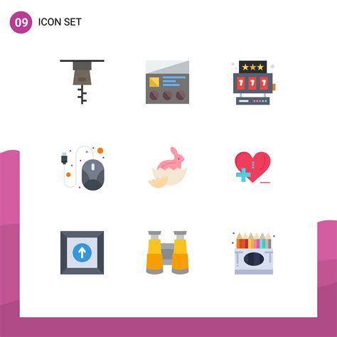 9 Flat Color Concept For Websites Mobile And Apps Nature Easter Star Robbit Mouse Editable