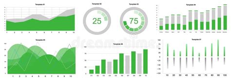 Charts And Graphs Templates Set Including Bar Line Pie Graphs Data Visualization Stock