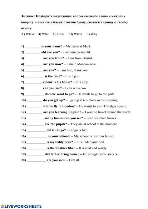 Place Interrogative Words Worksheet Words Worksheets Pronoun Worksheets