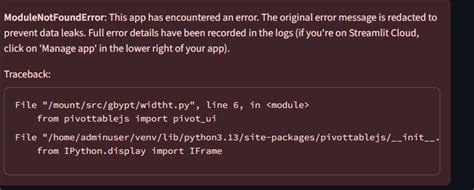 Pivottablejs Did Not Run In Streamlit Server Using Streamlit Streamlit