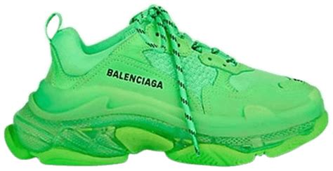 Stylish Balenciaga Triple S Fluorescent Green Sneakers Balenciaga Triple S Green Womens