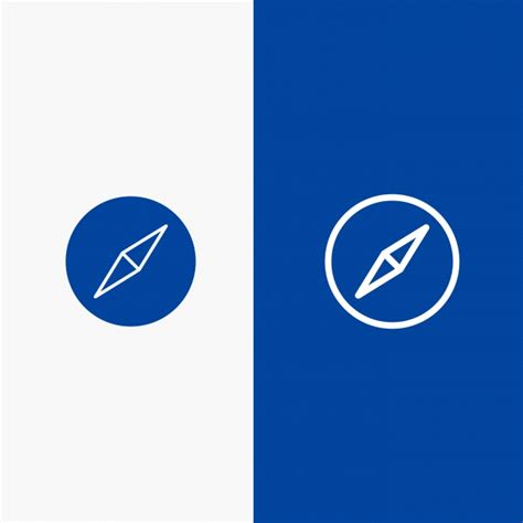 Instagram Compass Navigation Line And Glyph Solid Icon Blue Ba