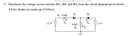 solved determine the voltage across currents id1 ﻿id2 ﻿and