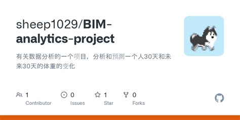 Github Sheep1029bim Analytics Project 有关数据分析的一个项目，分析和预测一个人30天和未来30天的体重的变化