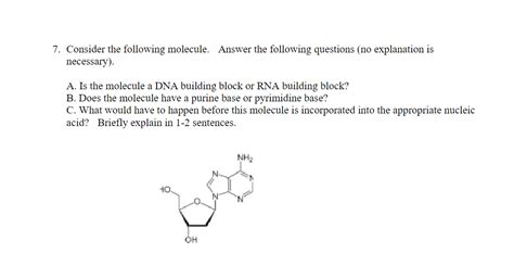Solved Consider The Following Molecule Answer The Chegg