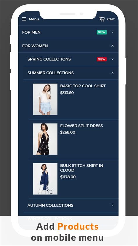 smart mega menu and navigation ecommerce plugins for online stores