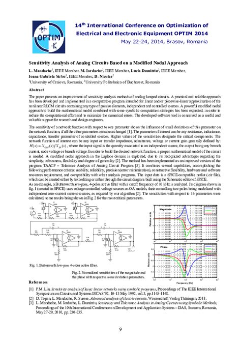 pdf sensitivity analysis of analog circuits based on a modified nodal