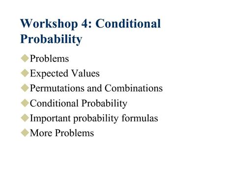 PPT Workshop 4 Conditional Probability PowerPoint Presentation Free Download ID 779889