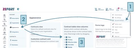 choosing default columns for table view zefort