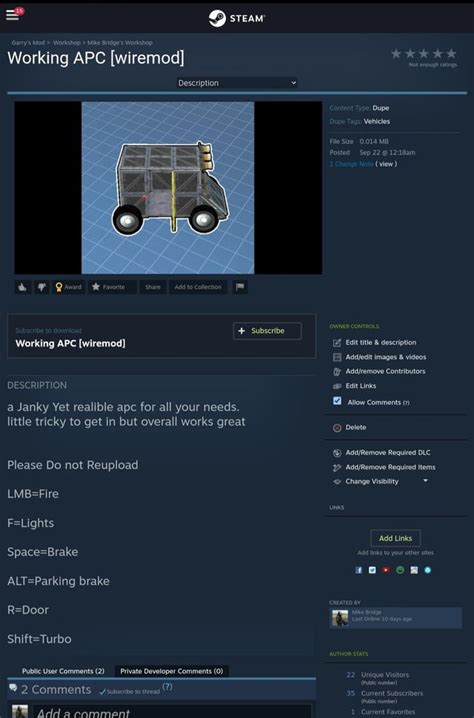 Vroom Vroom Bitch Got This Wiremod Apc On Workshop Rgmod