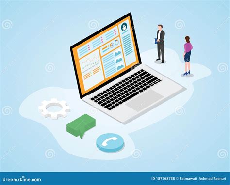 Woman And Man With Great Dashboard Website Admin Visualization Chart Statistic Data Diagram