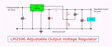 LM2596 Schematic Fixed Adjustable Buck Converter Circuits