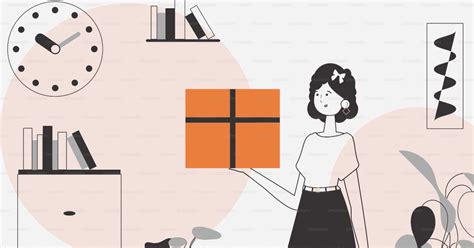 소녀는 소포를 들고 있습니다 배달 개념입니다 선형 스타일 벡터 Unsplash의 사업 이미지