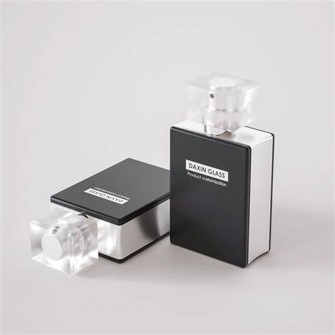 30ml Empty Clear Black Perfume Bottle Rectangle Decorative Perfume