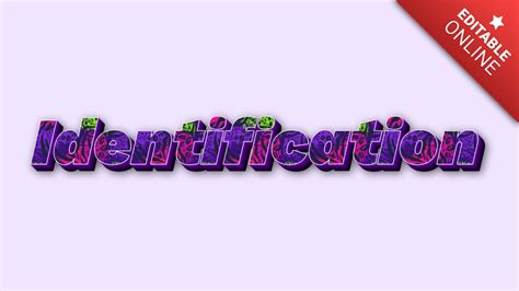 Identification Text Effect Generator
