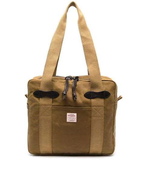 Filson Tin Cloth Tote Bag With Zipper Bags In Metallic For Men Lyst