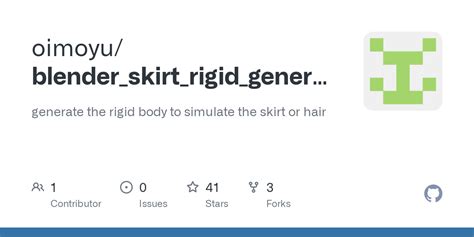 github oimoyu blender skirt rigid generator generate the rigid body to simulate the skirt or hair