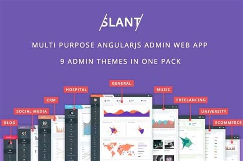 slant multi purpose angularjs admin web app with bootstrap latest