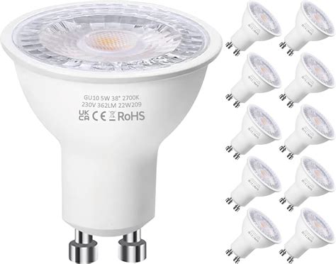 Gu10 Led Bulbs Warm White 2700k 5w Led Gu10 Spotlight Bulb 50w