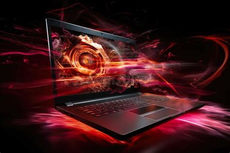 High Performance Computing Turbocharged Laptop Stock Illustration