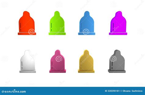 Colorful Condom Icon Isolated On White Background Safe Love Symbol