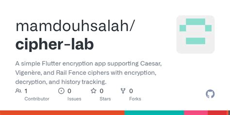 Github Mamdouhsalahcipher Lab A Simple Flutter Encryption App Supporting Caesar Vigenère